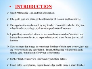 Smart attendance application | PPTX