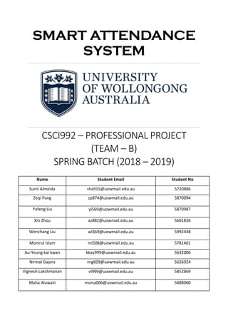 Smart attendance system using facial recognition | PDF