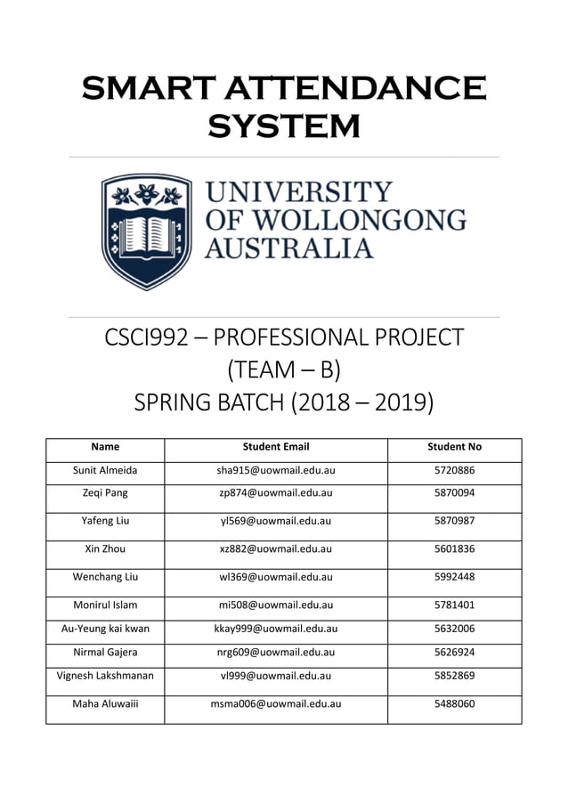 Smart attendance system using facial recognition | PDF