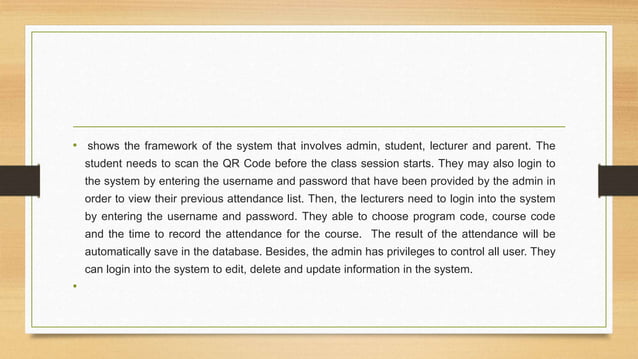 SMART ATTENDANCE SYSTEM USING QR CODE WITH SMS.pptx | Computing | Technology & Computing