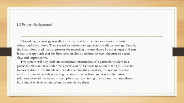 SMART ATTENDANCE SYSTEM USING QR CODE WITH SMS.pptx | Computing ...