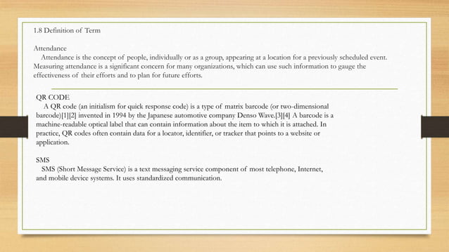 SMART ATTENDANCE SYSTEM USING QR CODE WITH SMS.pptx | Computing | Technology & Computing