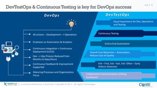 Continuous Testing- A Key Ingredient for Success in Agile & DevOps | PDF