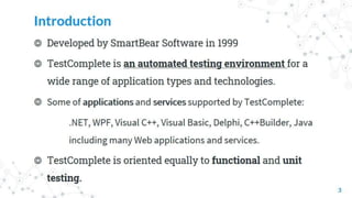TestComplete Easy Presentation | PPTX