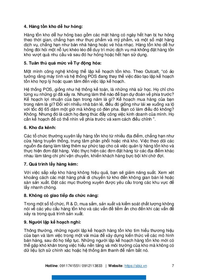 SmartBiz: Huong dan can thiet cho viec Lap ke hoach hang ton kho_20200705 | PDF