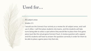 Smart board Connect Four Activity | PPTX