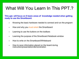Smartboard training the basics of getting started | PPT