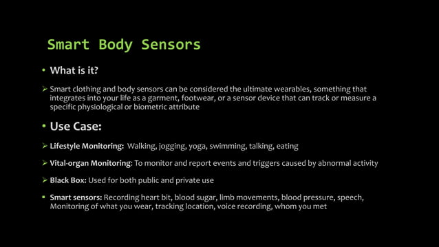 Smart body Object sensor networking | PPT