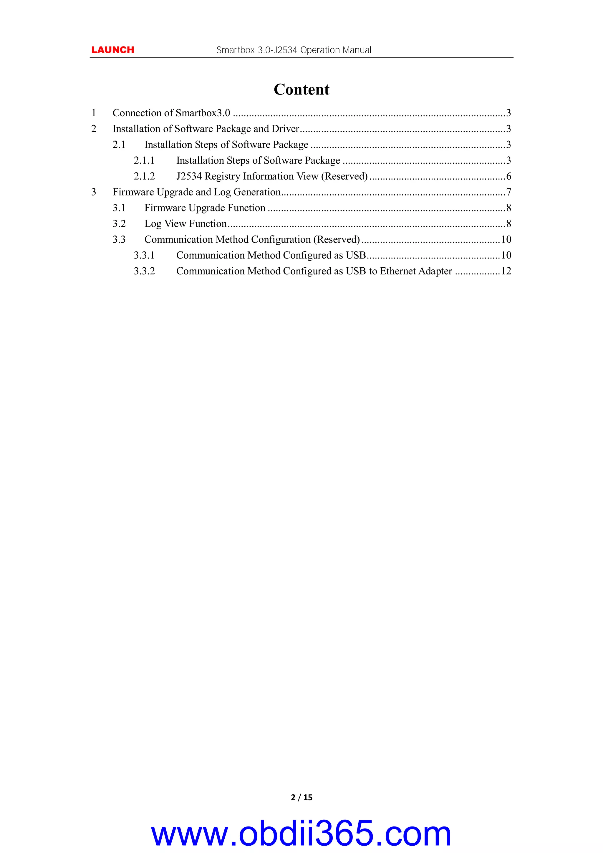 Launch X431 SmartBox 3.0 j2534 operation manual | PDF