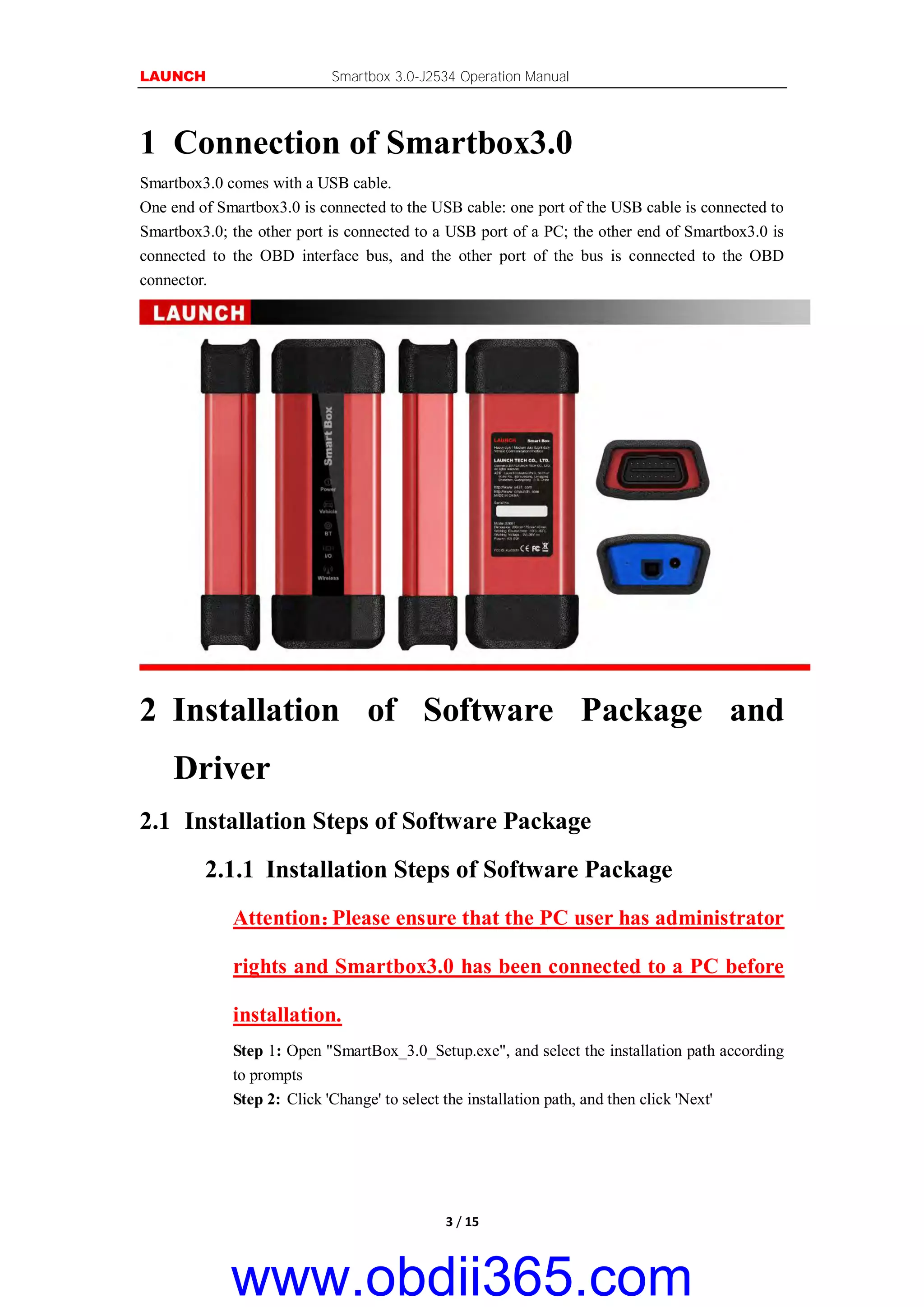 Launch X431 SmartBox 3.0 j2534 operation manual | PDF