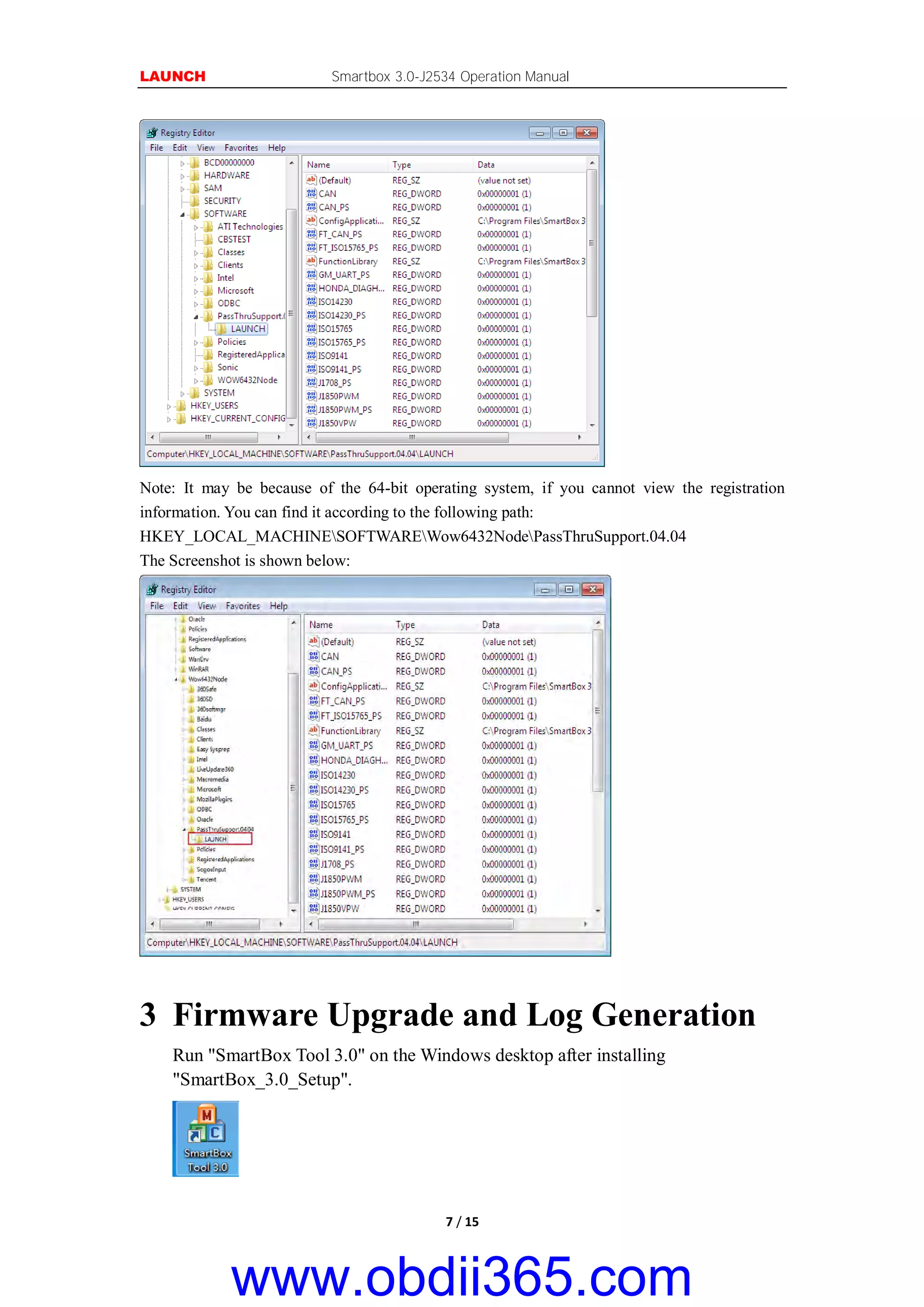 Launch X431 SmartBox 3.0 j2534 operation manual | PDF