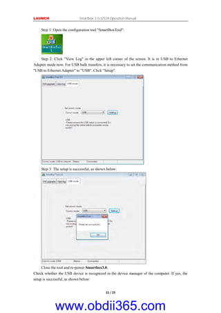 Launch X431 SmartBox 3.0 j2534 operation manual | PDF