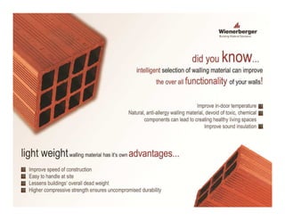 Smart bricks for smart homes by wienerberger | PDF