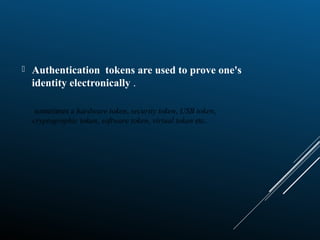 Smartcards and Authentication Tokens | PPT
