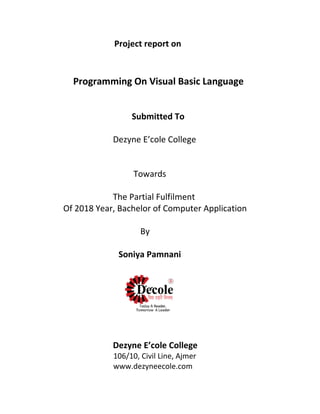 Soniya Pamnani,BCA -3 Year | PDF