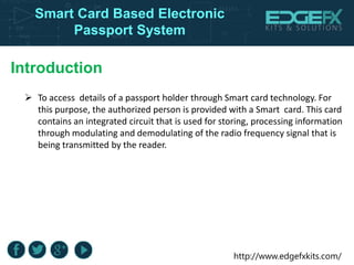 Smart card based electronic passport system | PPT
