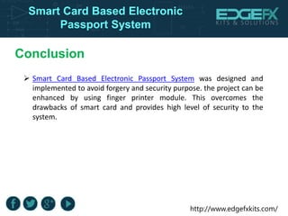 Smart card based electronic passport system | PPT