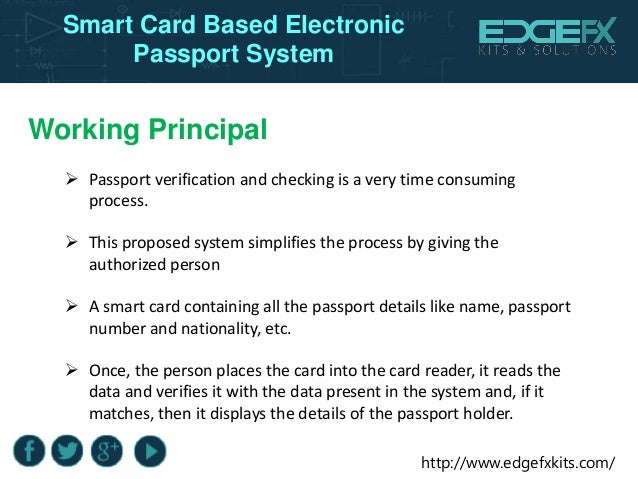 Smart card based electronic passport system