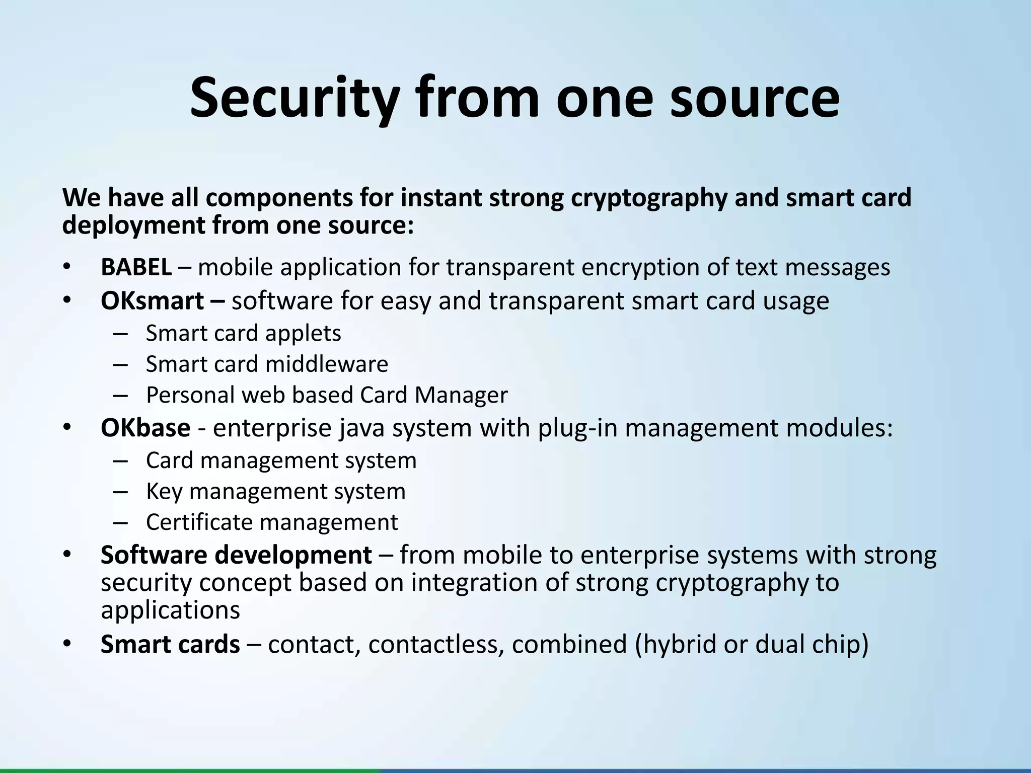 Smart Card and Strong Cryptography for instant security | PPTX