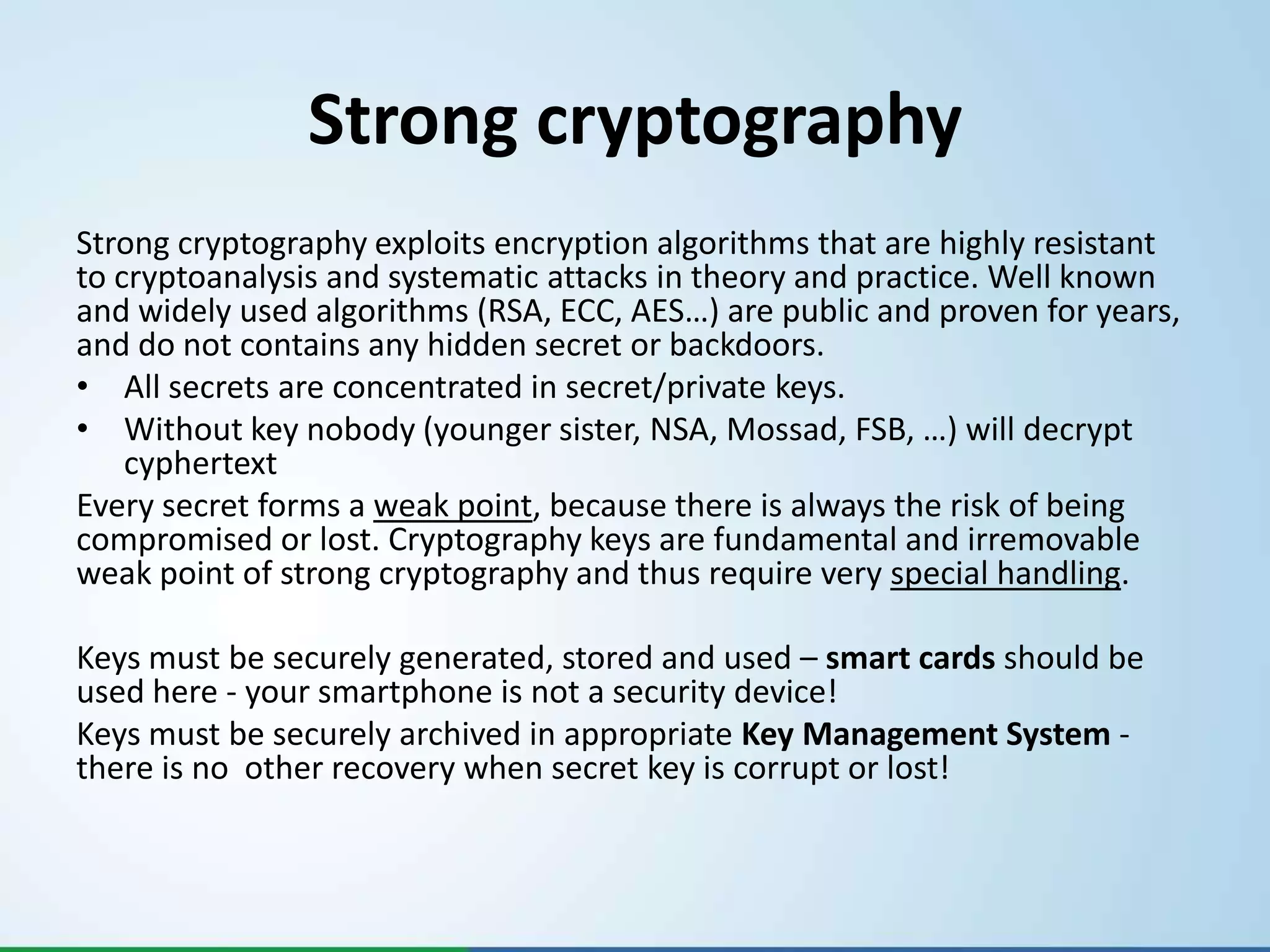 Smart Card and Strong Cryptography for instant security | PPTX