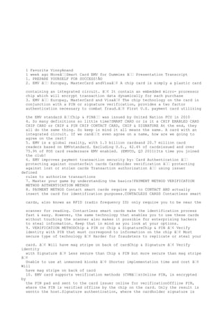 Smart card emv for dummies | PDF