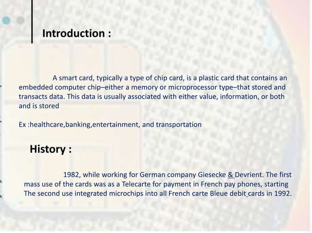Smart card ppt | PPTX