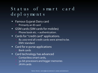 Smart Cards | PPT | Operating Systems | Computer Software and Applications