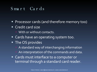 Smart Cards | PPT | Operating Systems | Computer Software and Applications