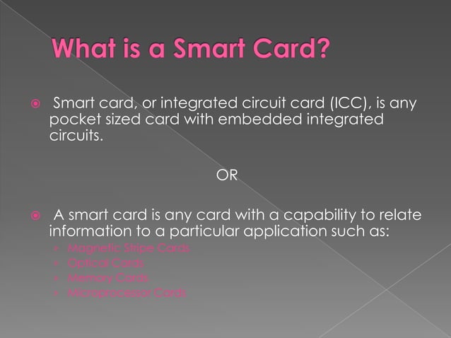 Smart card technologya | PPTX