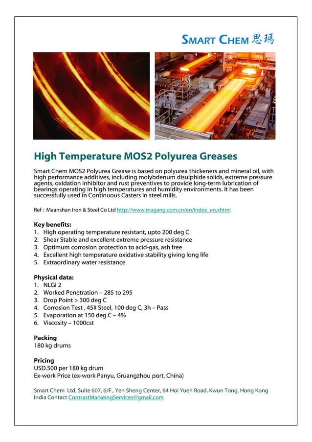 Smartchem High Temperature Greases from Project Sales Corp, India | PDF