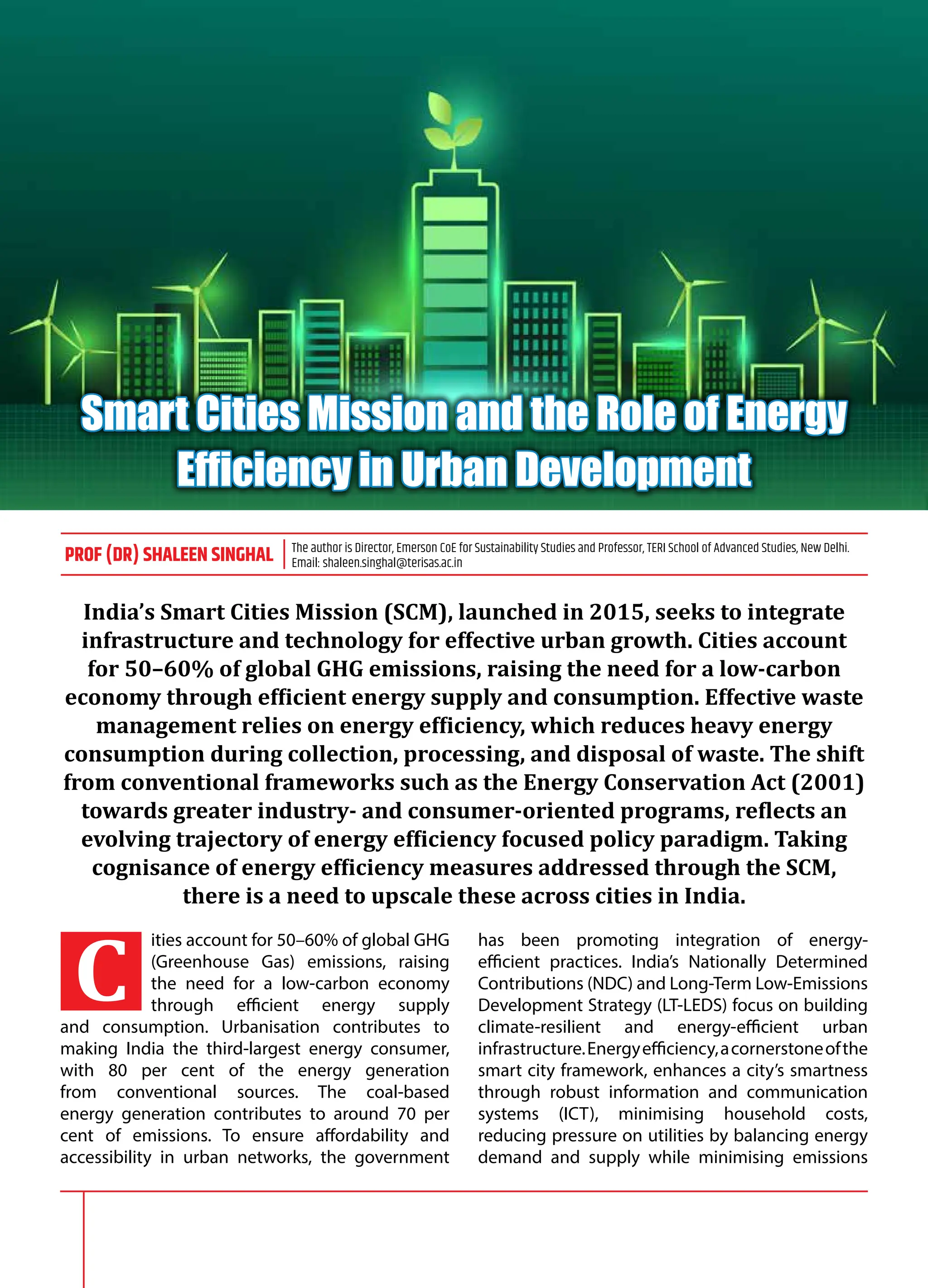 Smart Cities Mission and the Role of Energy Efficiency in Urban ...