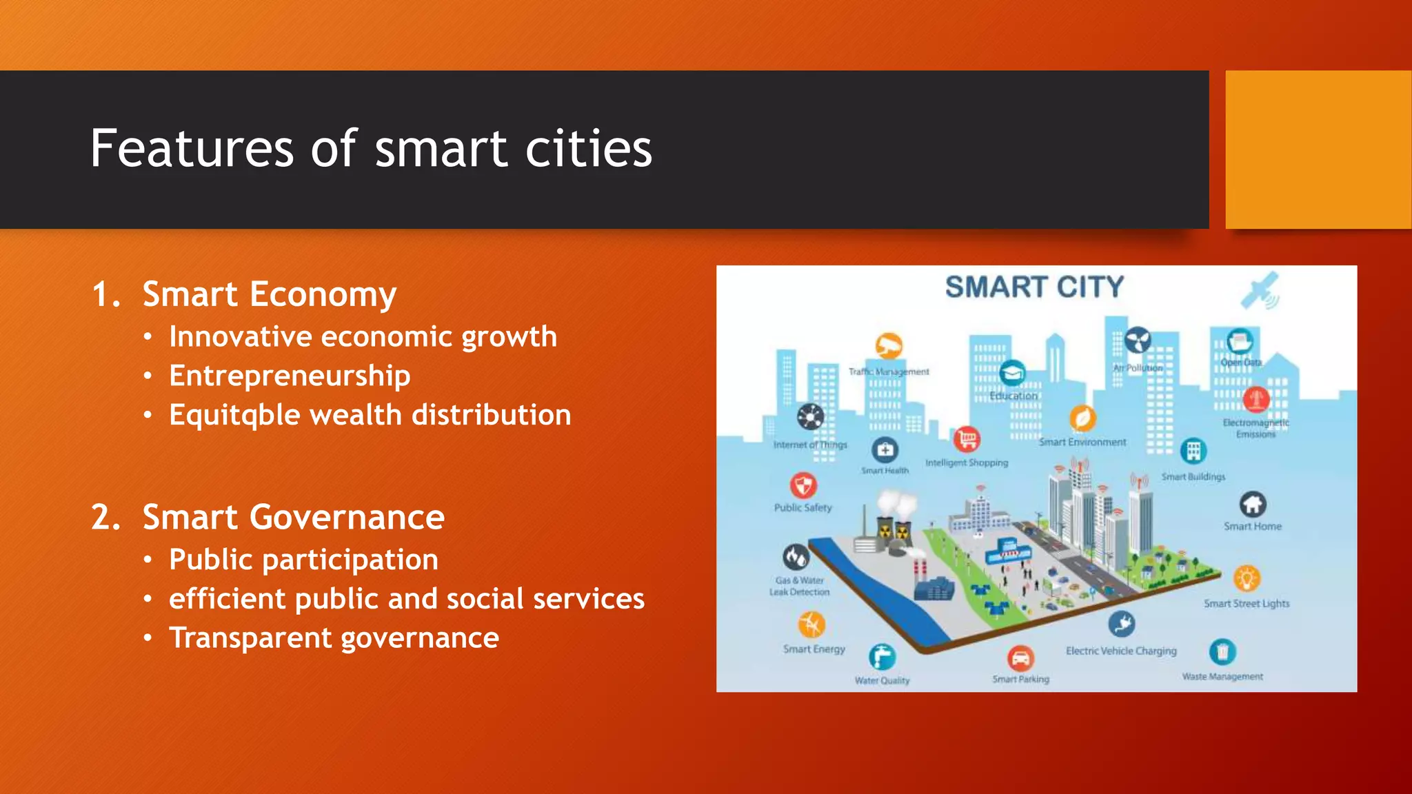 Smart cities and its features | PPTX