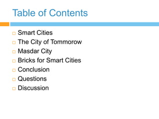Smart cities presentation | PPTX