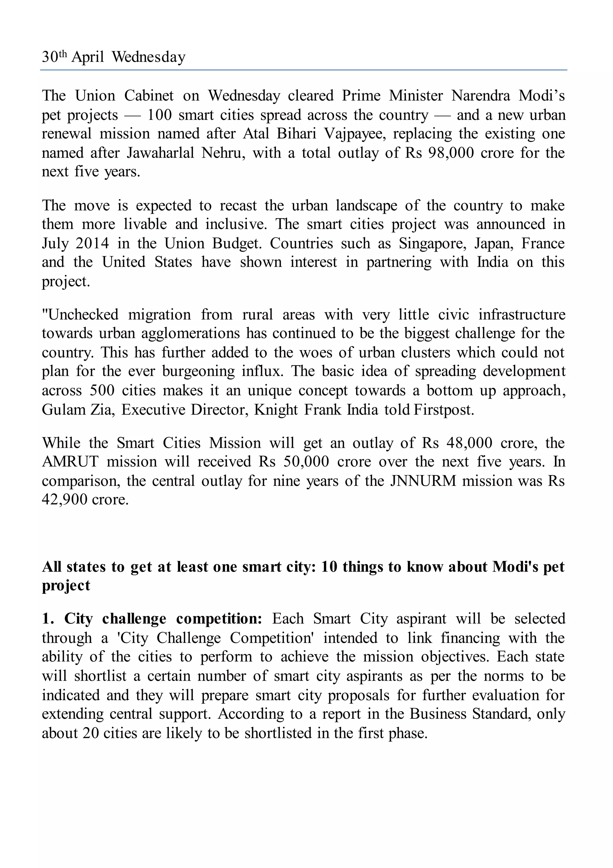 Smart city in respect to kota (project) | DOCX
