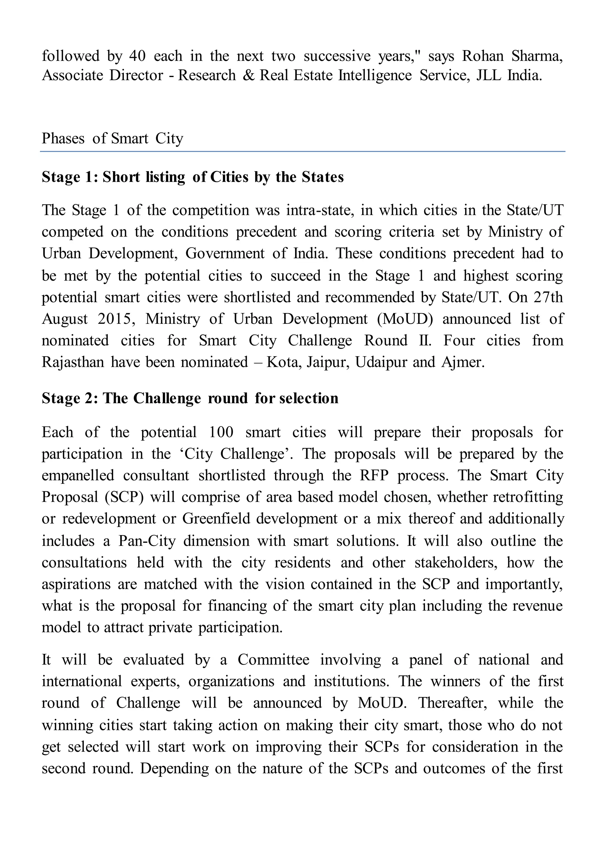 Smart city in respect to kota (project) | DOCX