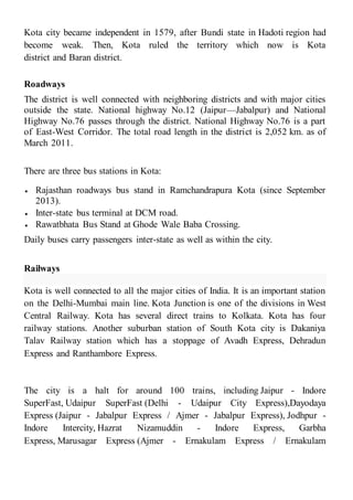 Smart city in respect to kota (project) | DOCX