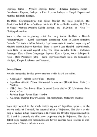 Smart city in respect to kota (project) | DOCX