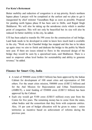 Smart city in respect to kota (project) | DOCX