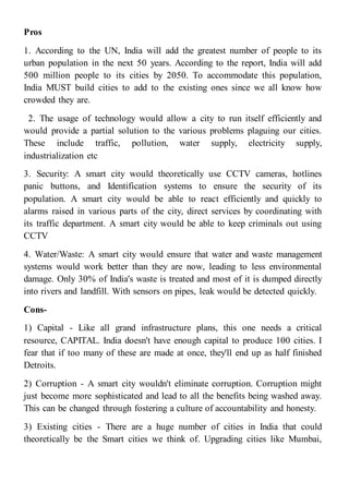 Smart city in respect to kota (project) | DOCX