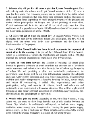 Smart city in respect to kota (project) | DOCX