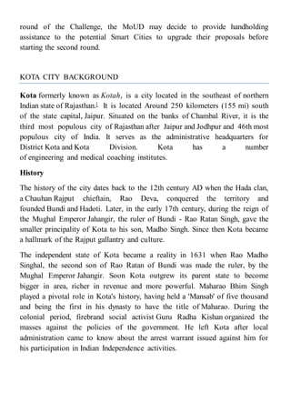 Smart city in respect to kota (project) | DOCX