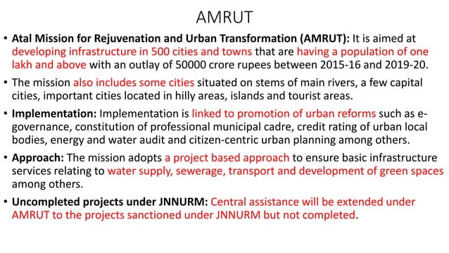 Smart City Mission & AMRUT.pptx | Government Support and Welfare | Financial Assistance
