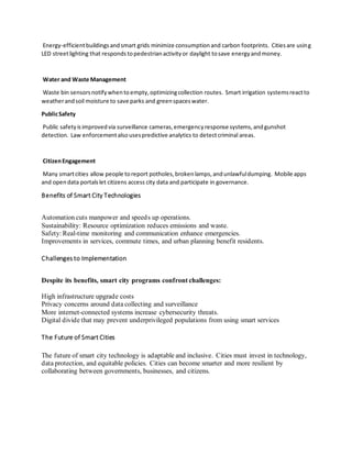 Smart City Technology Transforms Urban Life | PDF