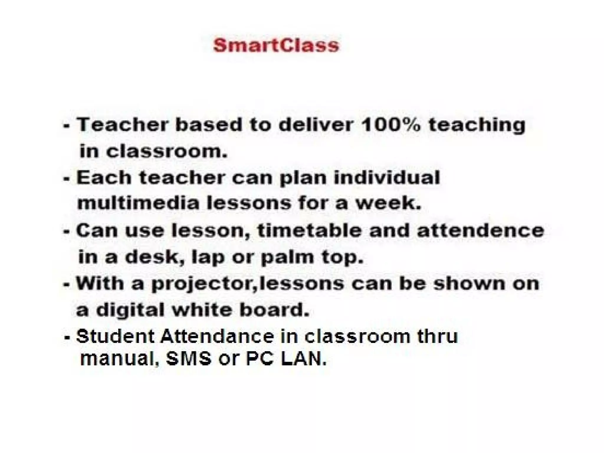 Smart class integrates digital lesson attendance lesson plan | PPT