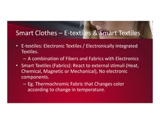 Smart clothing and wearable technology | PDF