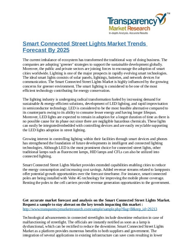 Smart connected street lights market