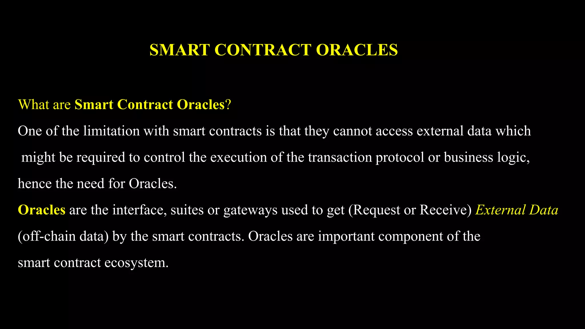 Smart contract and smart contract oracles | PPT