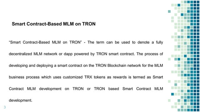 Smart contract based mlm on tron | PPTX | Computing | Technology & Computing