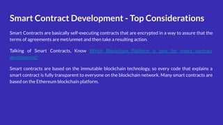 Smart contract development top considerations | PPT