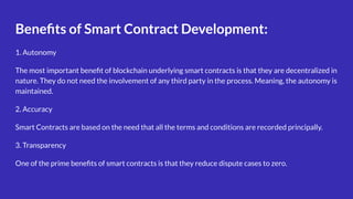 Smart contract development top considerations | PPT